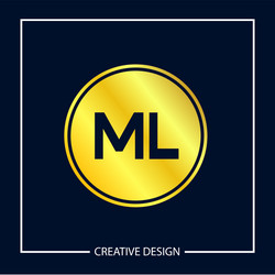 Initial letter ml logo template design Royalty Free Vector