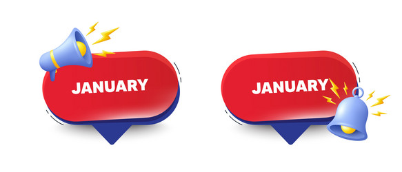 January month icon event schedule jan date 3d Vector Image