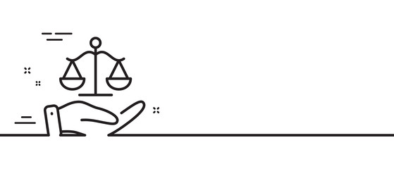 Court building line icon justice scale sign Vector Image