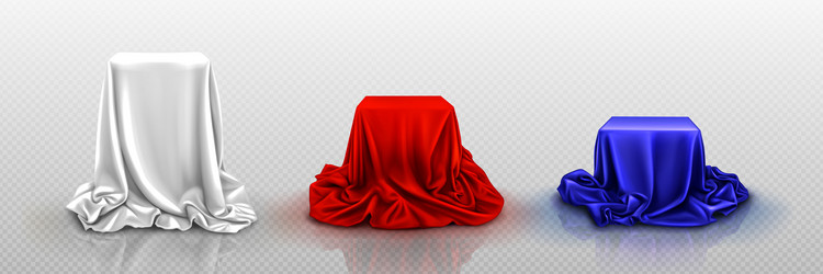 Realistic podium covered with golden silk cloth Vector Image