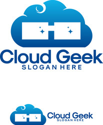 Cloud library logo template online learning Vector Image