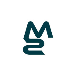 Abstract letter m2 simple logo Royalty Free Vector Image