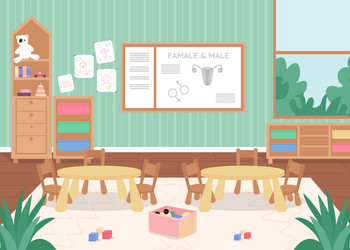 Preschool modern kindergarten children classroom Vector Image