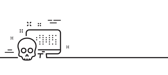 Cyber attack line icon ransomware threat sign Vector Image