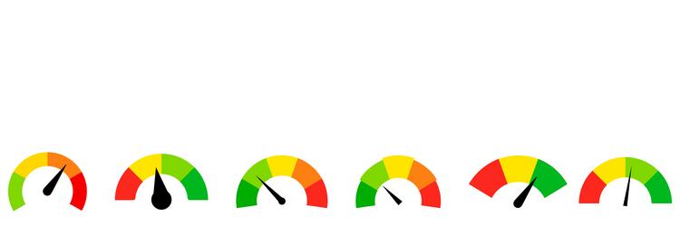 Round color scale indicator with arrow set Vector Image