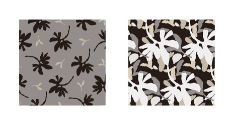 Masculine floral pattern with organic Royalty Free Vector