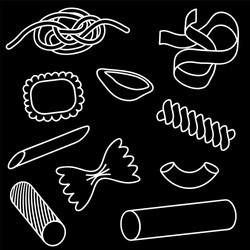 Pasta shape icons Royalty Free Vector Image - VectorStock