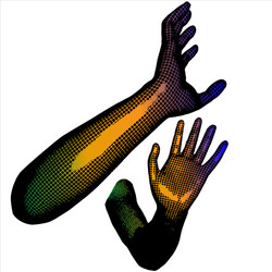 Supporting hands 3d grid color Royalty Free Vector Image