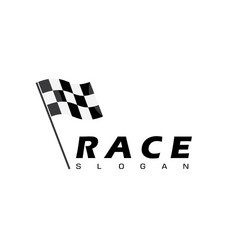 Race logo design template with black and white Vector Image