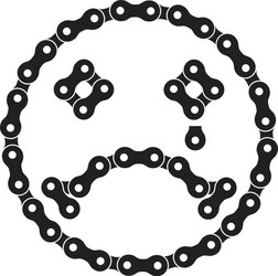 Sad face icon made bike or bicycle chain Vector Image