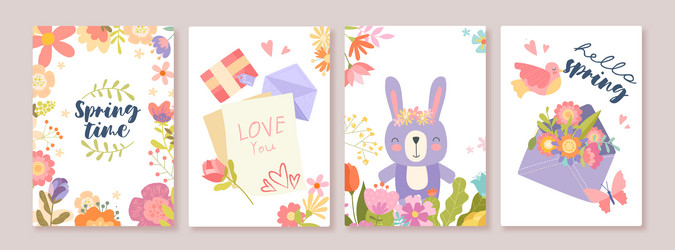 Spring collection background Royalty Free Vector Image