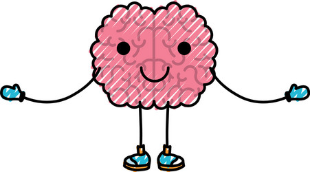 Cartoon with glasses train the brain happy Vector Image