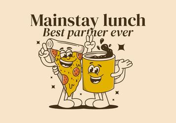 Mainstay lunch best partner ever mascot character Vector Image
