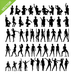 Women silhouette Royalty Free Vector Image - VectorStock