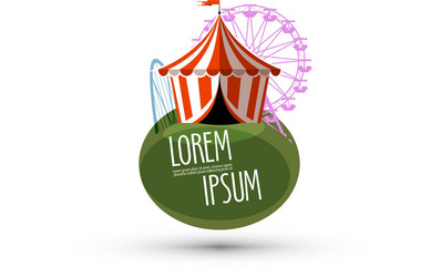 Three different rides at fun fair Royalty Free Vector Image