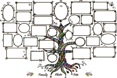 Family tree with photo frames Royalty Free Vector Image