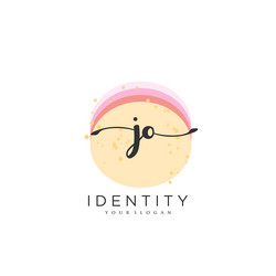 Jo handwriting logo of initial signature wedding Vector Image