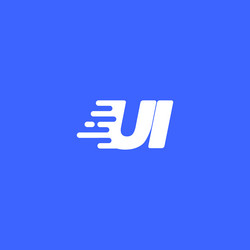Letter ui fast speed technology modern logo design