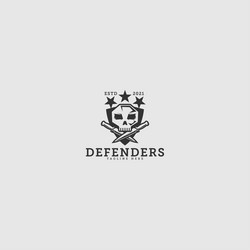 Modern design silhouette defenders logo Royalty Free Vector