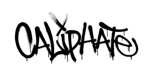 Sprayed hunger font graffiti with overspray Vector Image