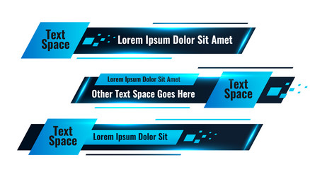 Broadcast news lower thirds template layout blue Vector Image