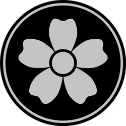 Flower black coin Royalty Free Vector Image - VectorStock