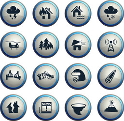 Natural disasters icon set Royalty Free Vector Image