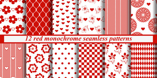 Seamless simple red monochrome valentine pattern Vector Image