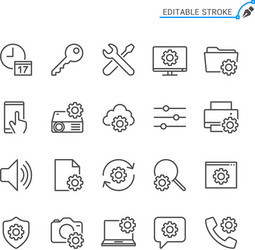 Globe line icons editable stroke pixel perfect Vector Image