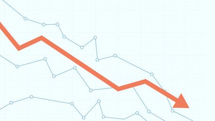 Stock market chart financial falling line graph Vector Image