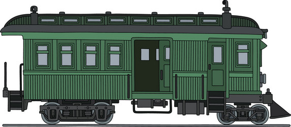 Vintage red motor railcar Royalty Free Vector Image