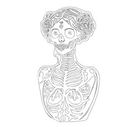 Bone girl outline sketch Royalty Free Vector Image