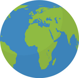 Globe earth map with shadow on a white background Vector Image