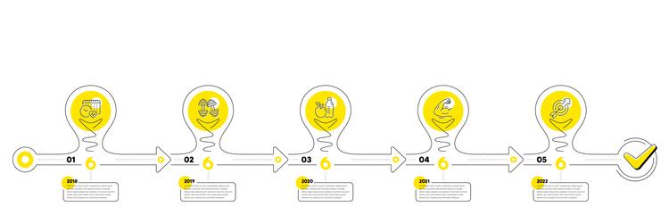 Gym infographic 5 steps timeline sport process Vector Image