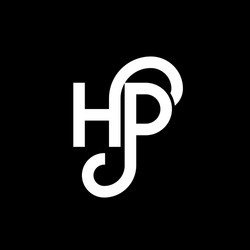 Hp logo h p design white letter hph Royalty Free Vector