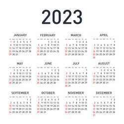 Calendar 2023 year week starts from sunday Vector Image