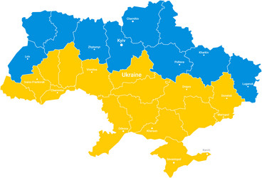 Geographical map of ukraine with the borders Vector Image