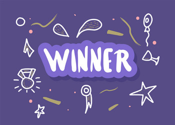 Winner text with stars shape Royalty Free Vector Image