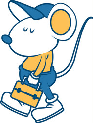 Cute mouse worker cartoon Royalty Free Vector Image