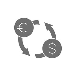Foreign currency exchange euro to dollar Vector Image