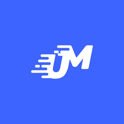 Letter um fast speed technology modern logo design