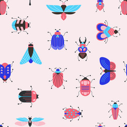Butterfly insects bee ladybug Royalty Free Vector Image