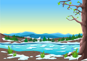 Spring landscape Royalty Free Vector Image - VectorStock