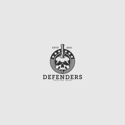 Modern design silhouette defenders logo Royalty Free Vector