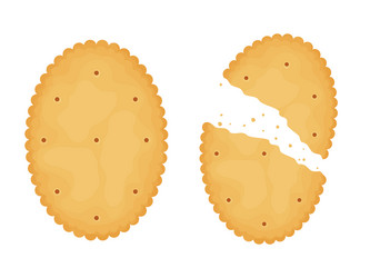 Round crackers two crackers of food Royalty Free Vector
