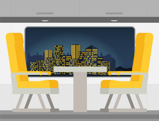 Train compartment inside view Royalty Free Vector Image