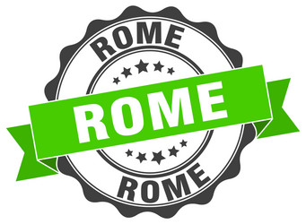 Rome round ribbon seal Royalty Free Vector Image