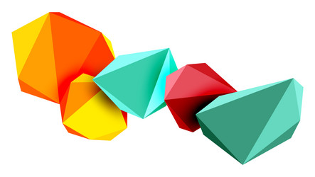 Abstract low poly stone design geometric 3d Vector Image
