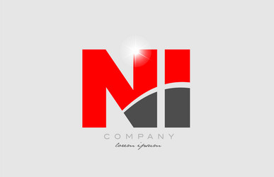 Red white color letter combination ni n i Vector Image
