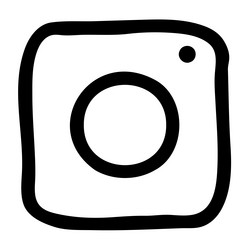 Instagram icon doodle hand drawn or black Vector Image